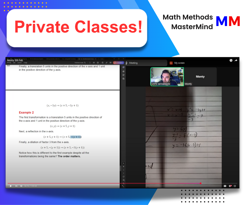 Private Tutoring – Math Methods Mastermind